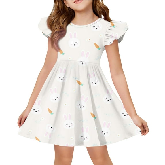 Girls Dresses Summer Girl Dresses Cute Easter Eggs Bunnies Toddler ...
