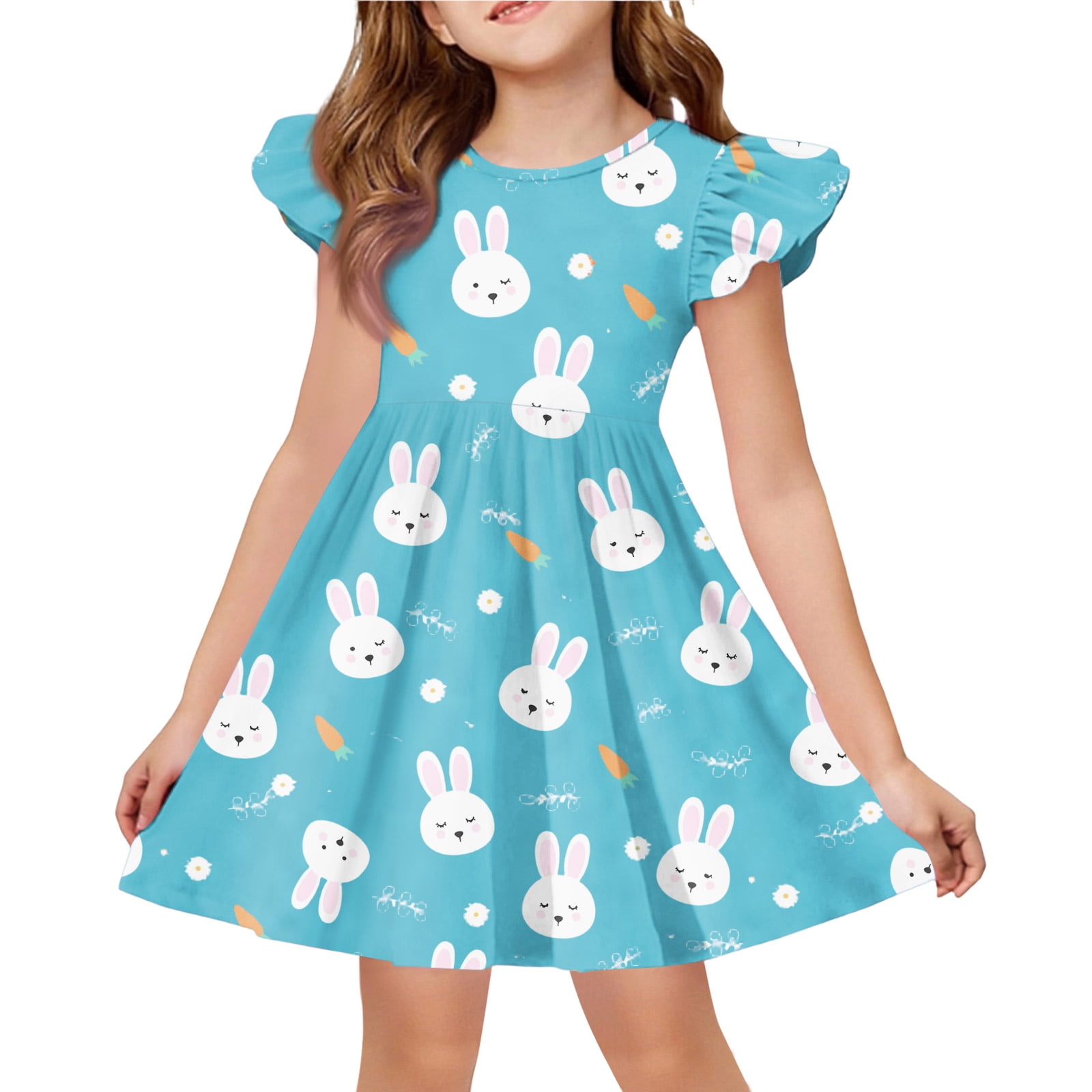 Girls Dresses Summer Girl Dresses Cute Easter Eggs Bunnies Toddler ...