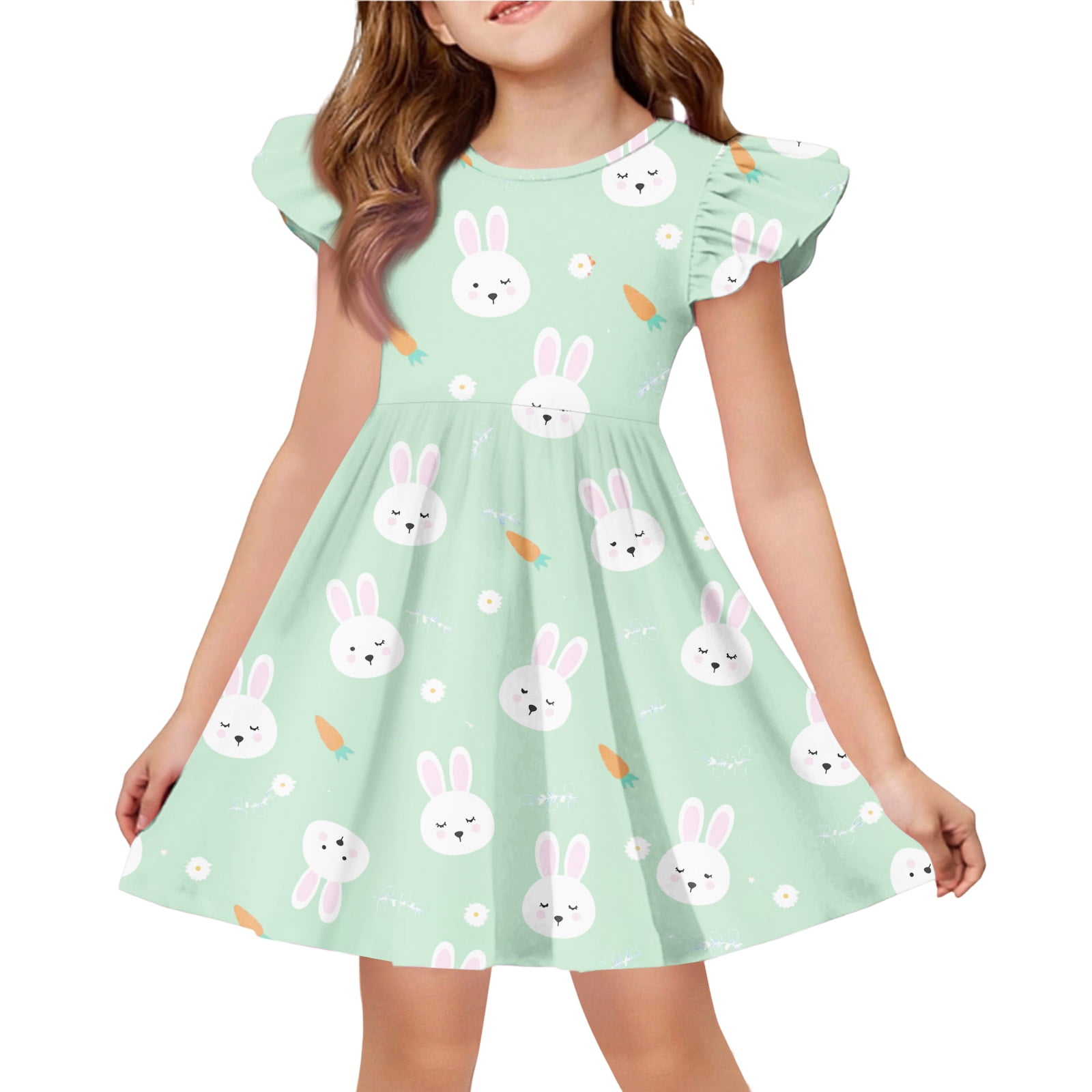 Girls Dresses Summer Girl Dresses Cute Easter Eggs Bunnies Toddler ...