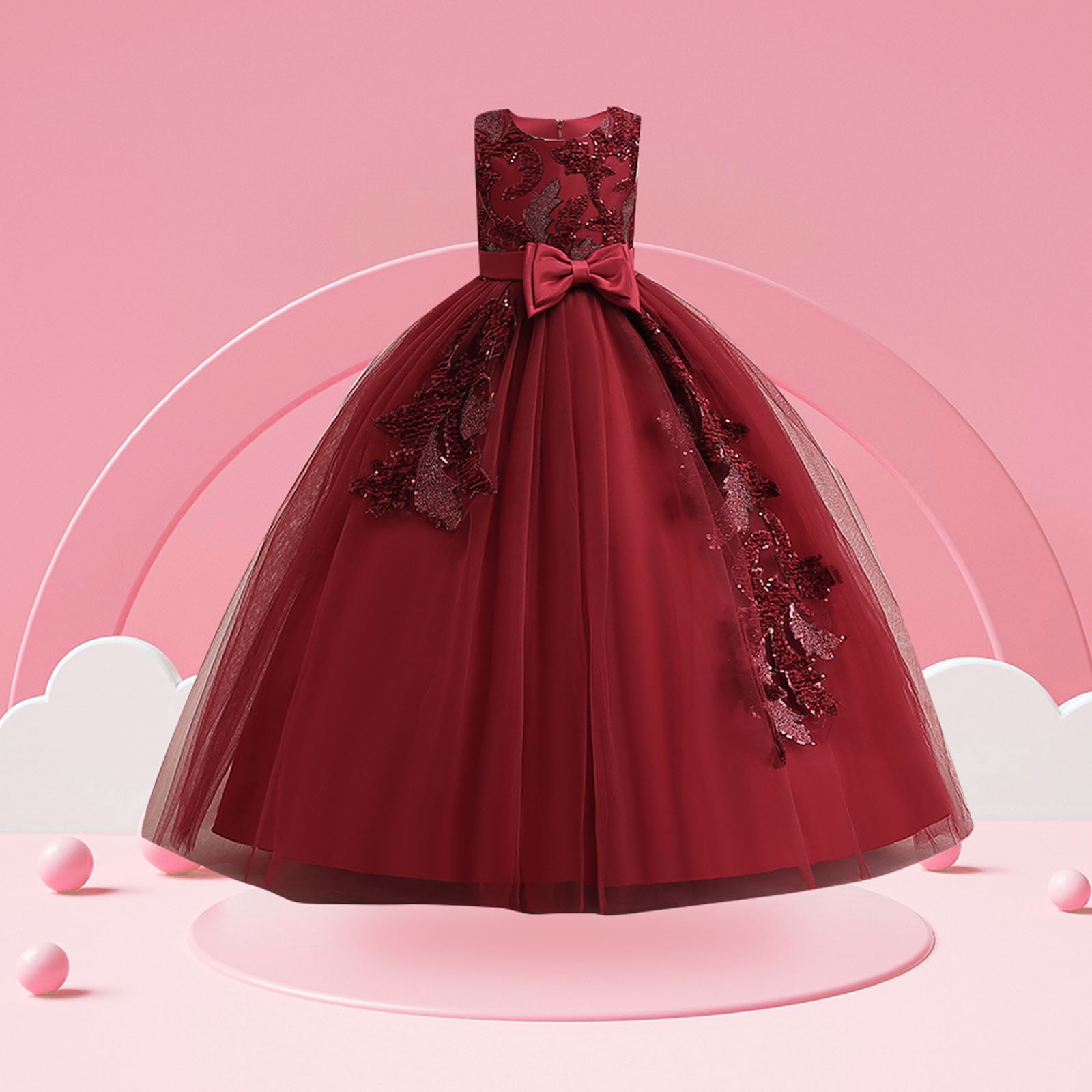 Girls Dresses Toddler Formal Dresses Girls Red Dress Girls Dress Fancy Dress for Girls Kids ...