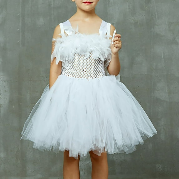 Girls Dresses White Dress Girls Tulle Dress Toddler Formal Dress for ...