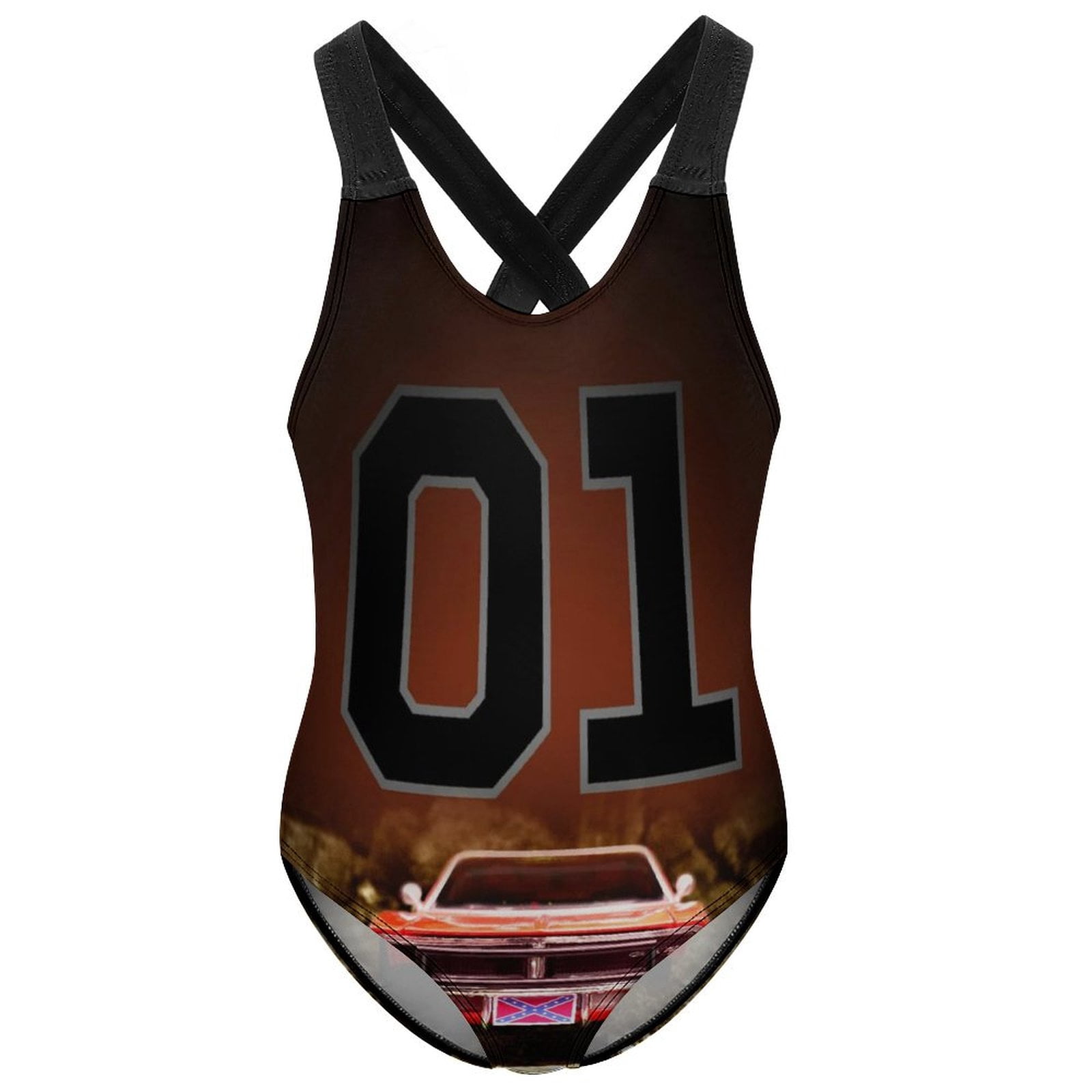 Girls Dukes Haz-zard One Piece Swimsuits Bathing Suits Cross Back ...