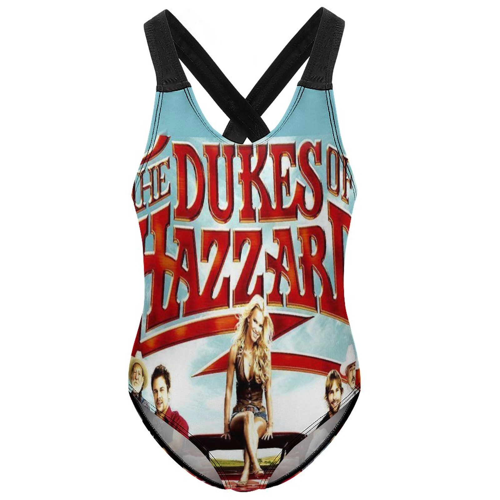Girls Dukes Haz-zard One Piece Swimsuits Bathing Suits Cross Back ...