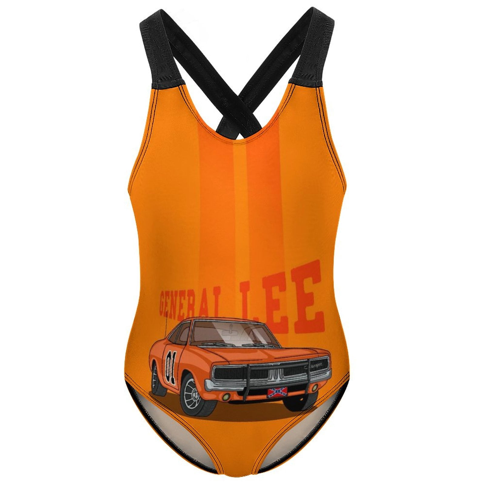 Girls Dukes Haz-zard One Piece Swimsuits Bathing Suits Cross Back ...