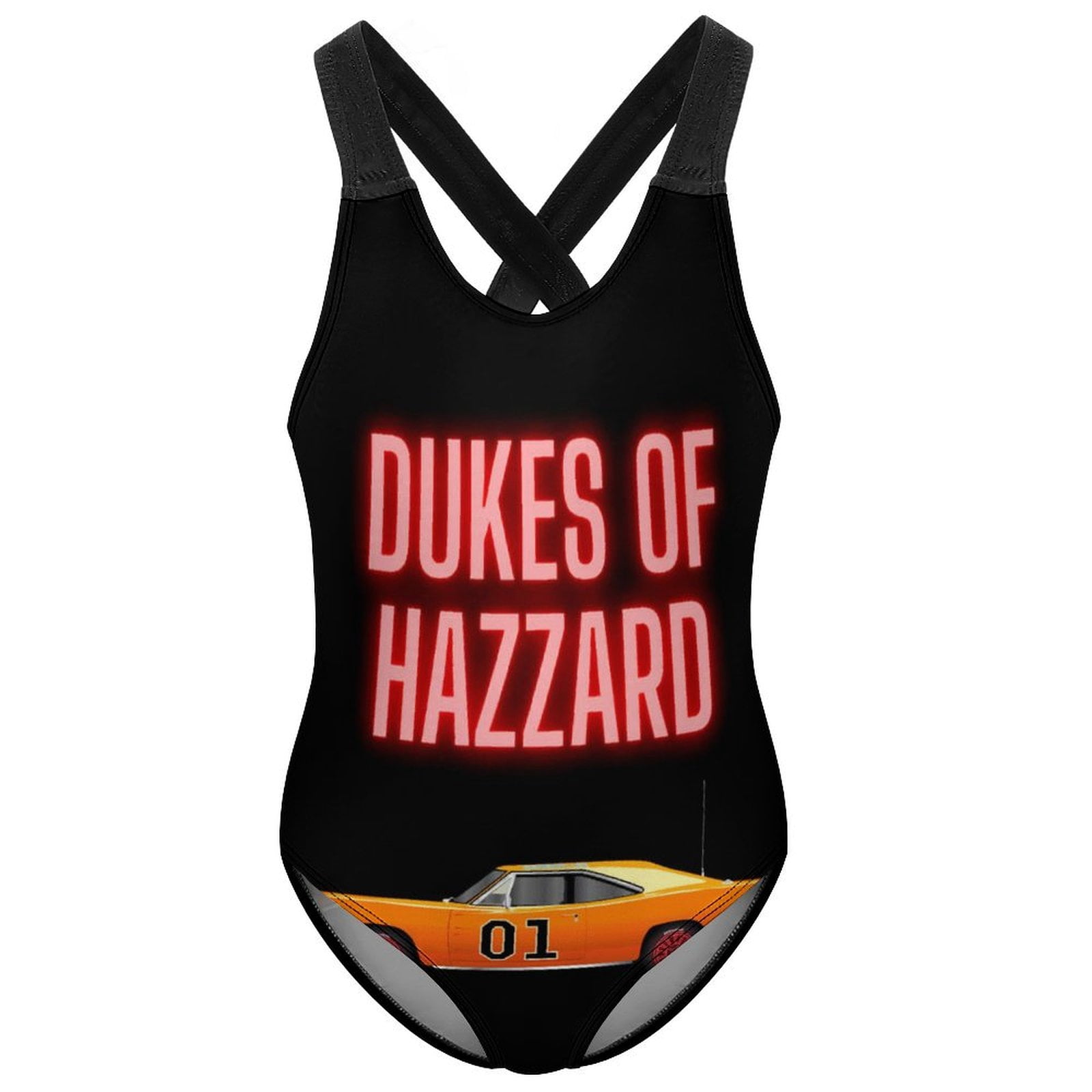 Girls Dukes Haz-zard One Piece Swimsuits Bathing Suits Cross Back ...
