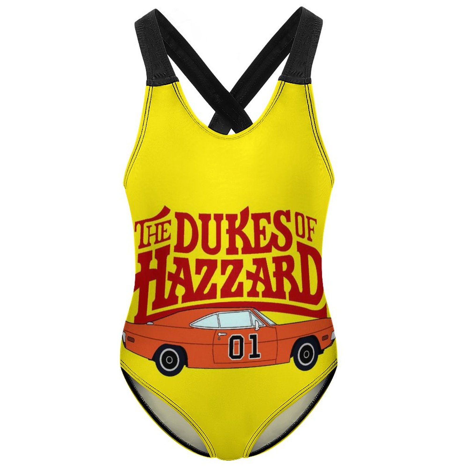 Girls Dukes Haz-zard One Piece Swimsuits Bathing Suits Cross Back ...