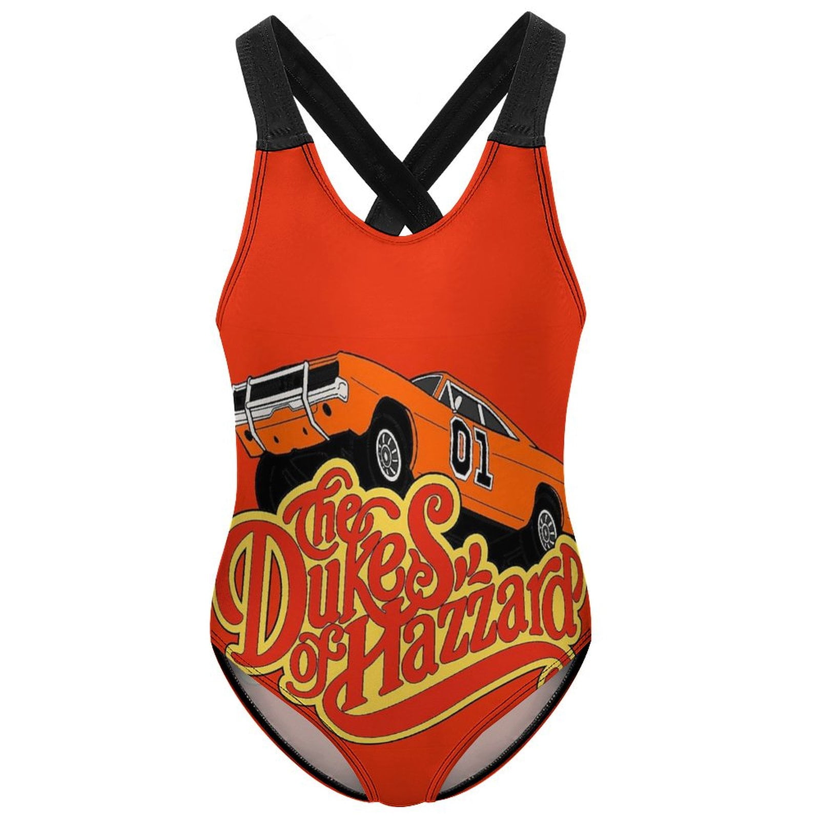 Girls Dukes Haz-zard One Piece Swimsuits Bathing Suits Cross Back ...