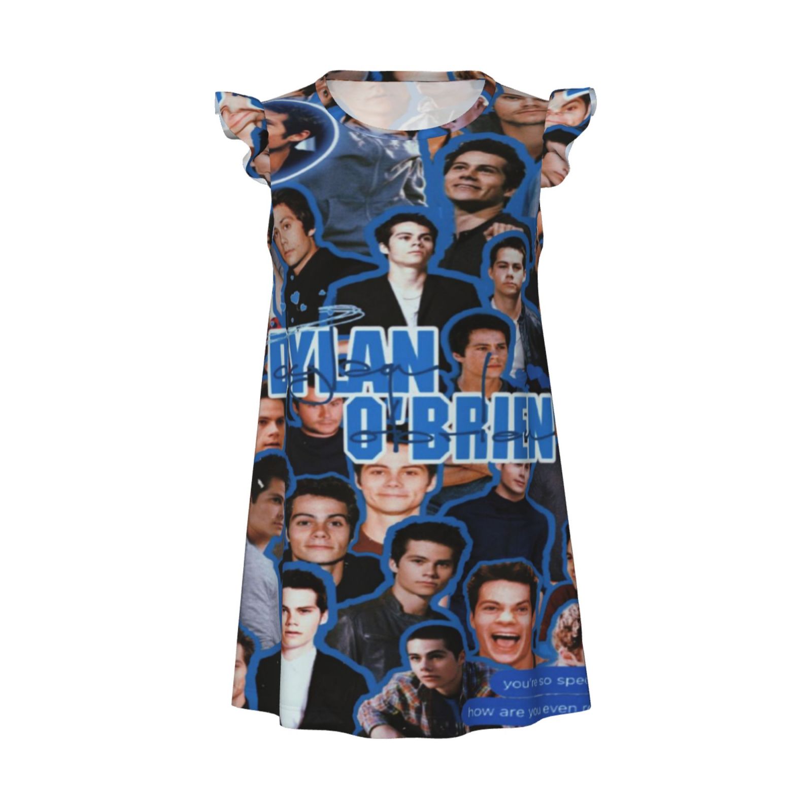 Girls Dylan O-Brien Flutter Sleeve Soft Fabric Casual Dress Cartoon ...