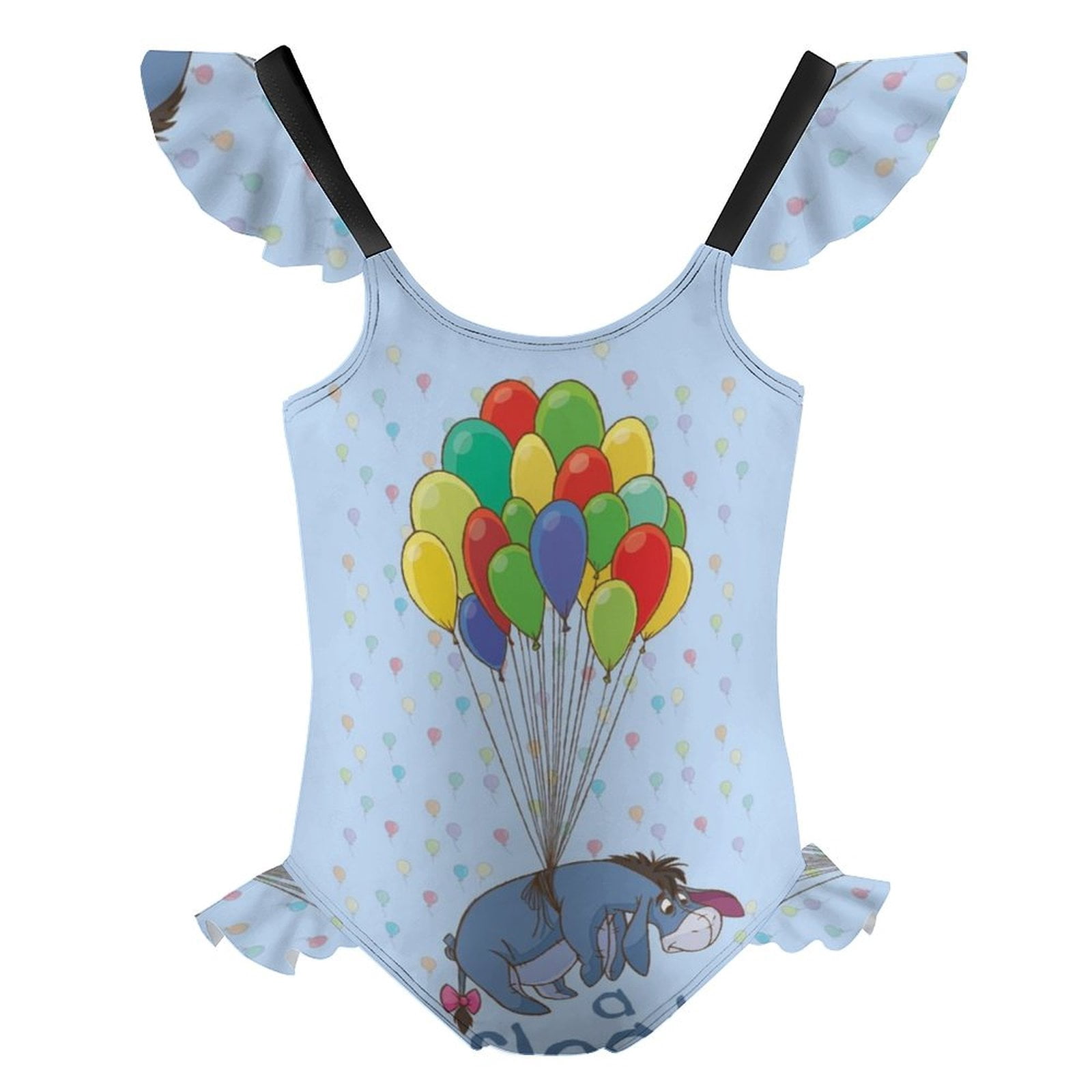 Girls Ee-Yore One Piece Swimsuit Kids Cute Ruffle Bathing Suit Cartoon ...