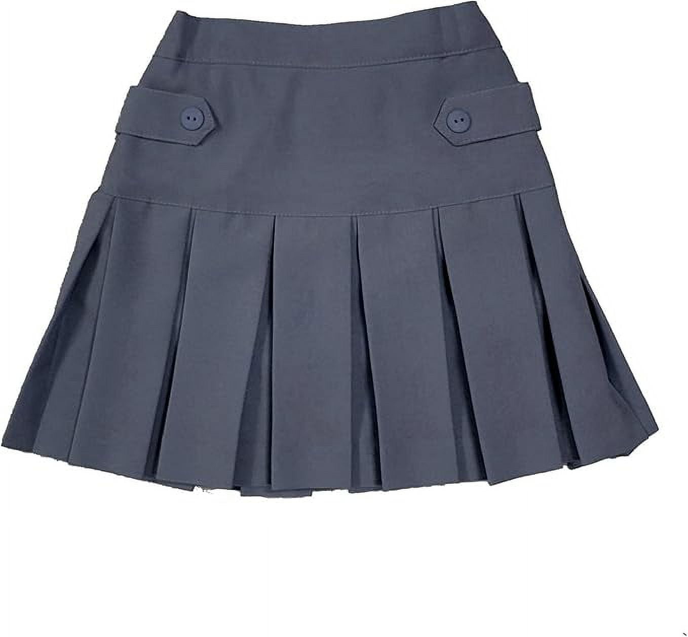 Girls Elastic Waist A-Line School Uniform Skort Scooter Skirt Kids ...