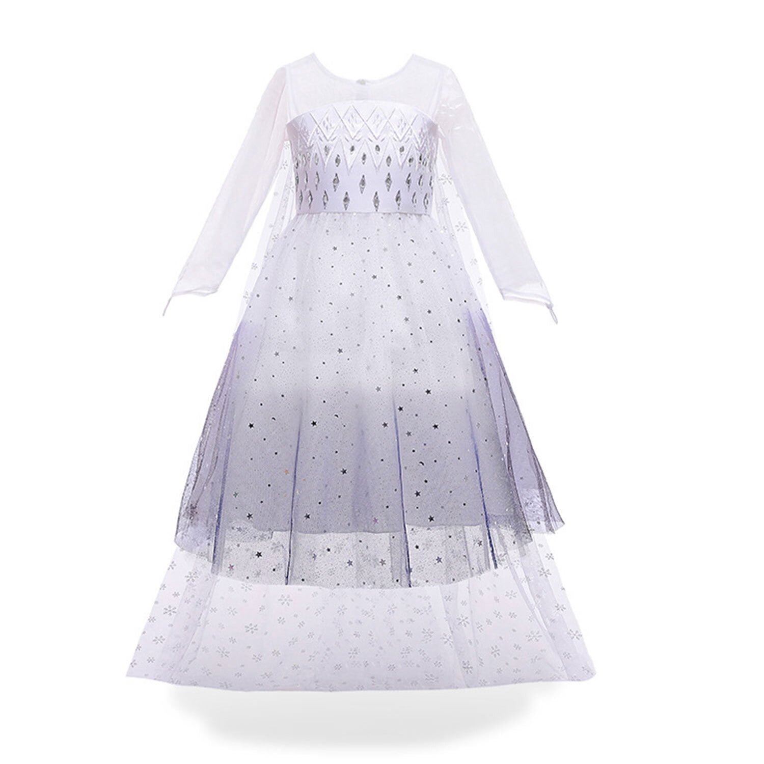 Girls Ice Queen 2 Princess Costume Dress Snow Party Birthday Christmas ...