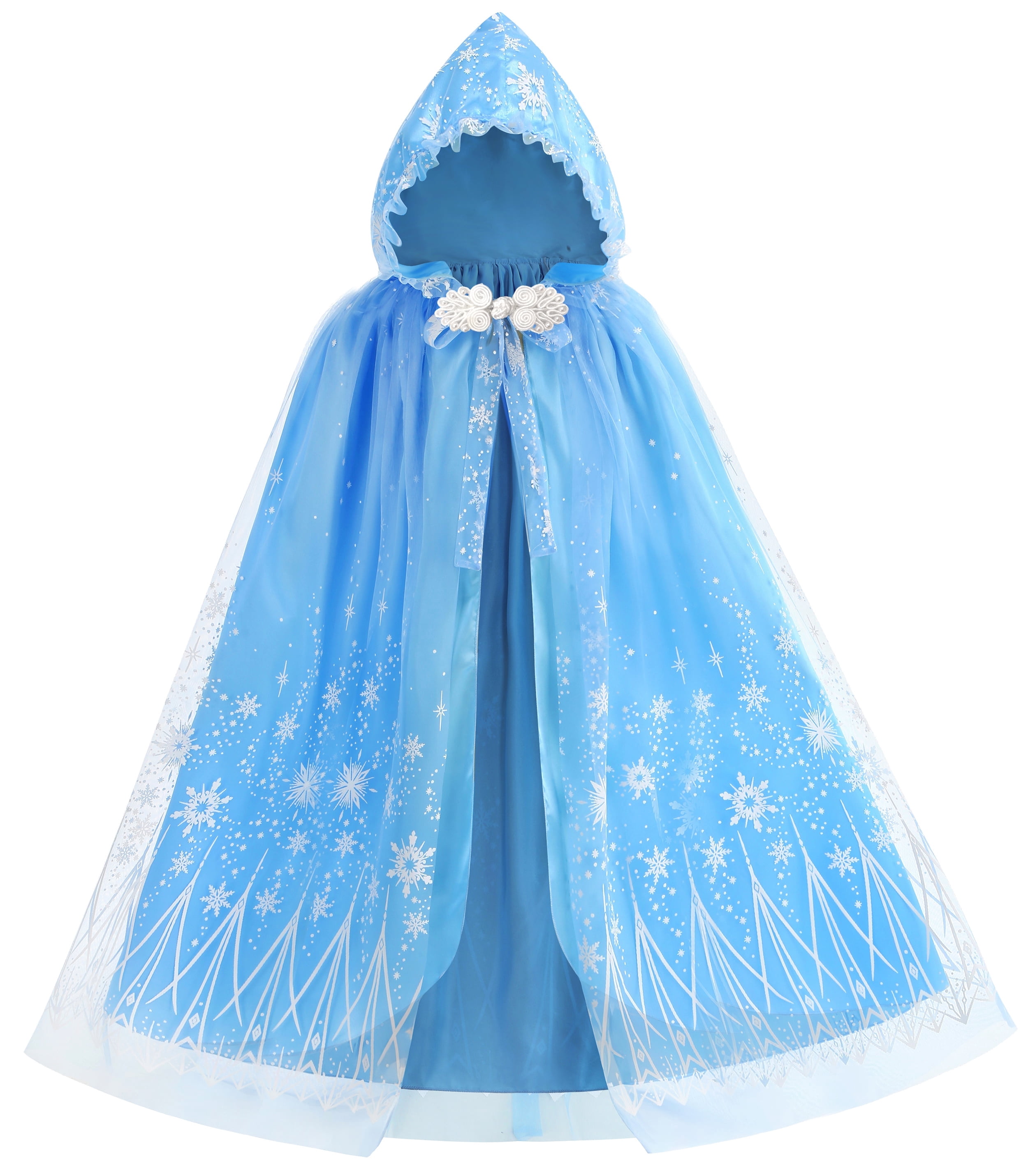Girls Elsa Princess Cape Kids Hooded Snow Cloak Dress up Cape - Walmart.com