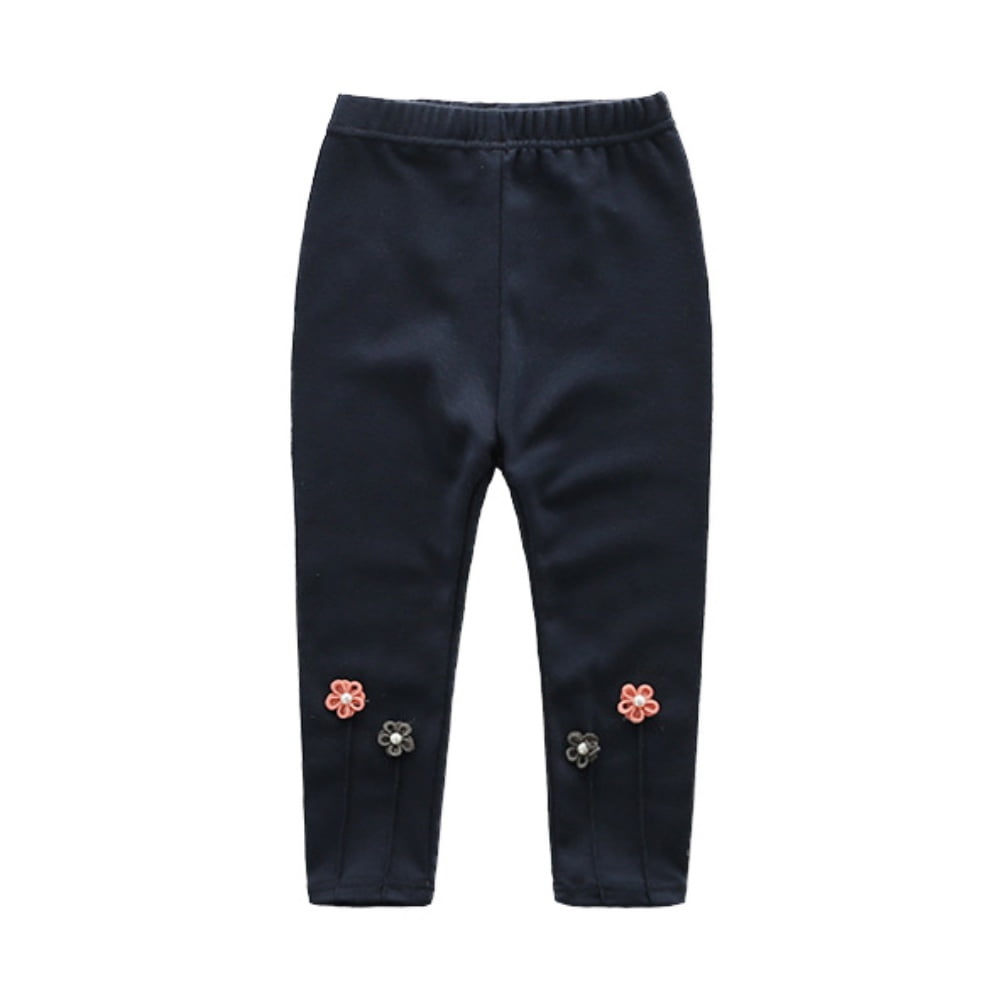 Girls Embroidery Leggings Stretch Legging with Small Flower Kids ...