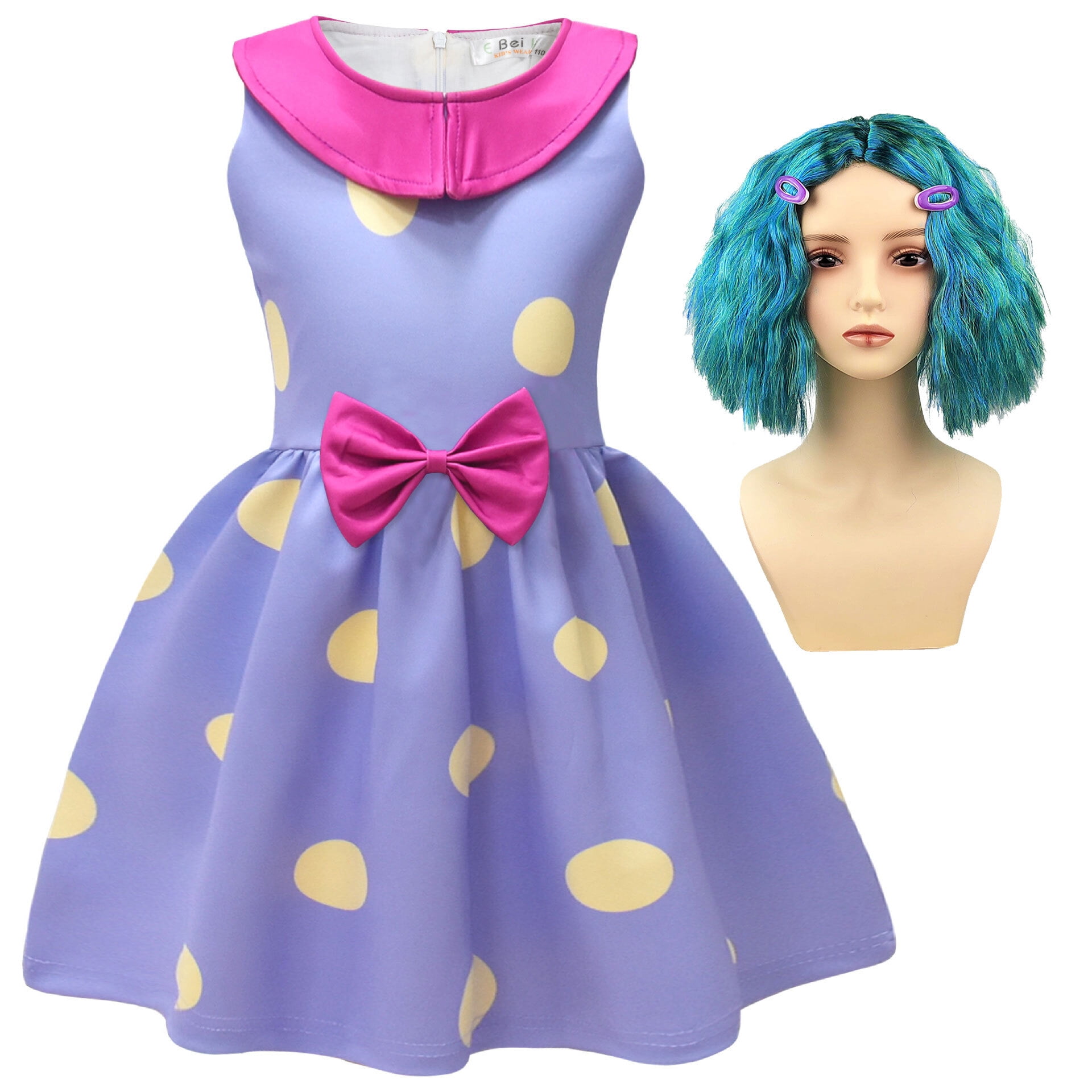 Girls Emotion Envy Costume Dress with Wig Halloween Cosplay Movie ...