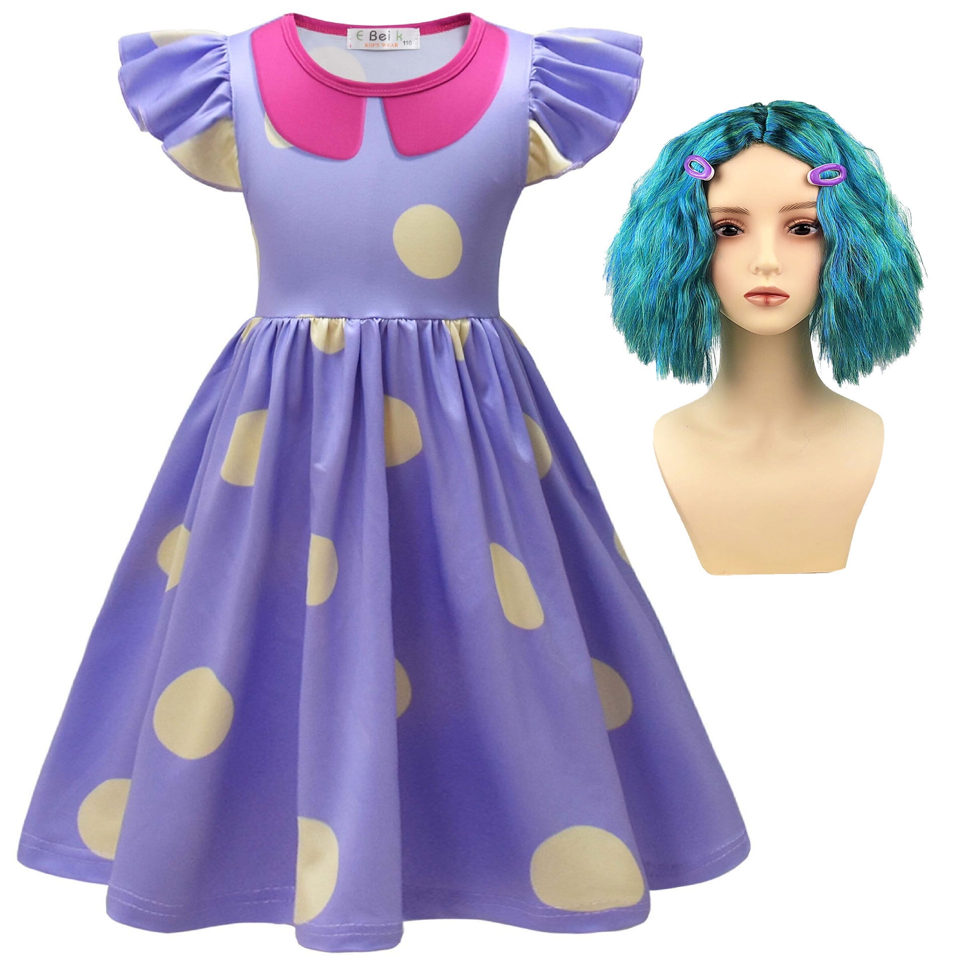Girls Emotion Envy Costume with Wig Halloween Purple Cosplay Dress ...