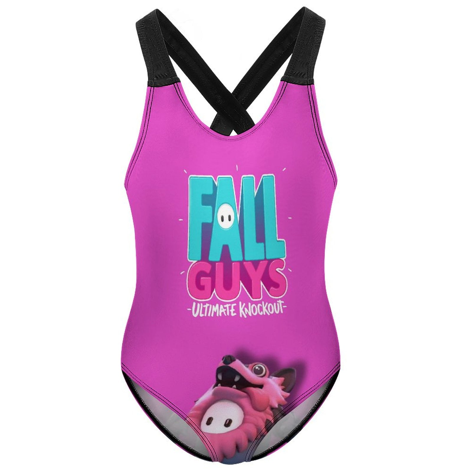 Girls Fall Guy One Piece Swimsuits Bathing Suits Cross Back Swimwear ...