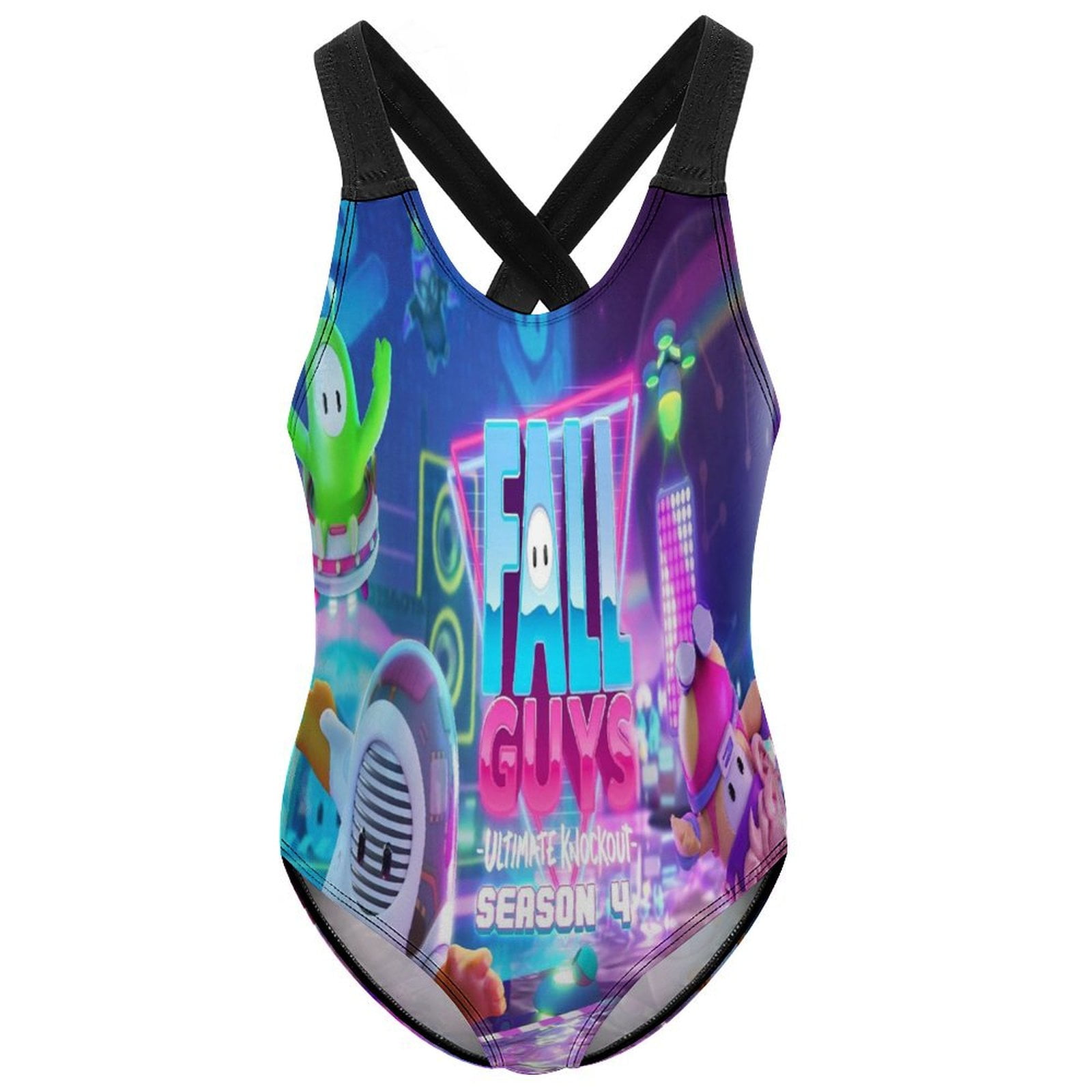 Girls Fall Guy One Piece Swimsuits Bathing Suits Cross Back Swimwear ...