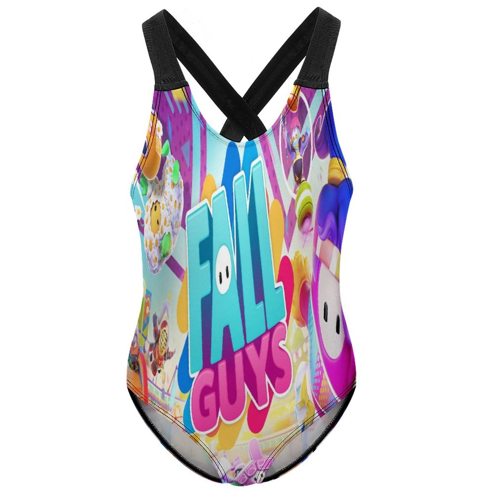 Girls Fall Guy One Piece Swimsuits Bathing Suits Cross Back Swimwear ...
