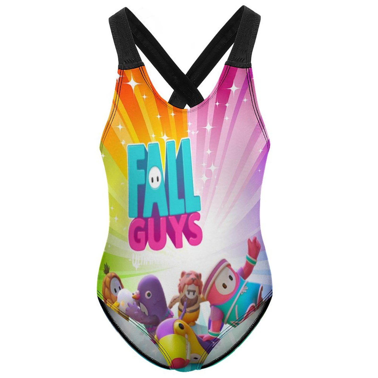 Girls Fall Guy One Piece Swimsuits Bathing Suits Cross Back Swimwear ...
