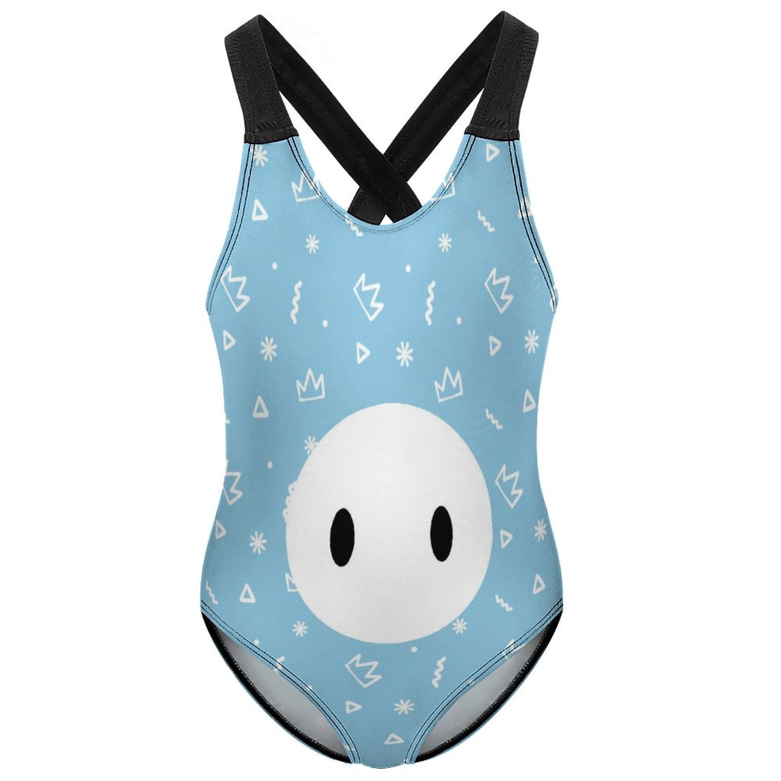 Girls Fall Guy One Piece Swimsuits Bathing Suits Cross Back Swimwear ...