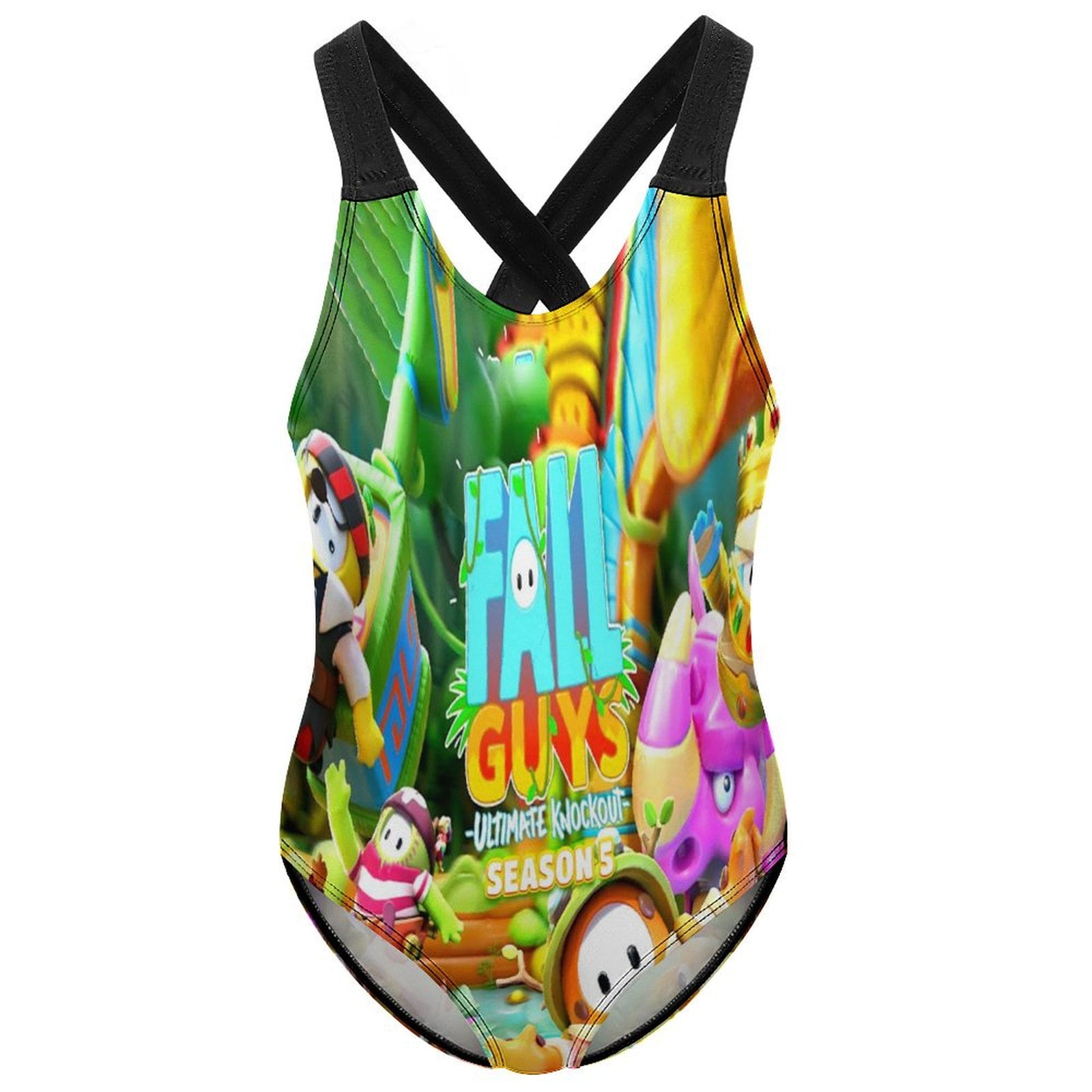 Girls Fall Guy One Piece Swimsuits Bathing Suits Cross Back Swimwear ...
