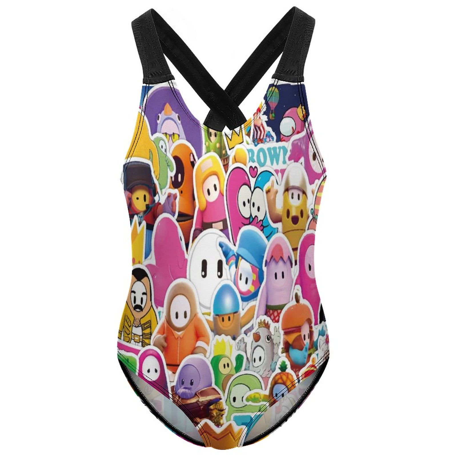 Girls Fall Guy One Piece Swimsuits Bathing Suits Cross Back Swimwear ...