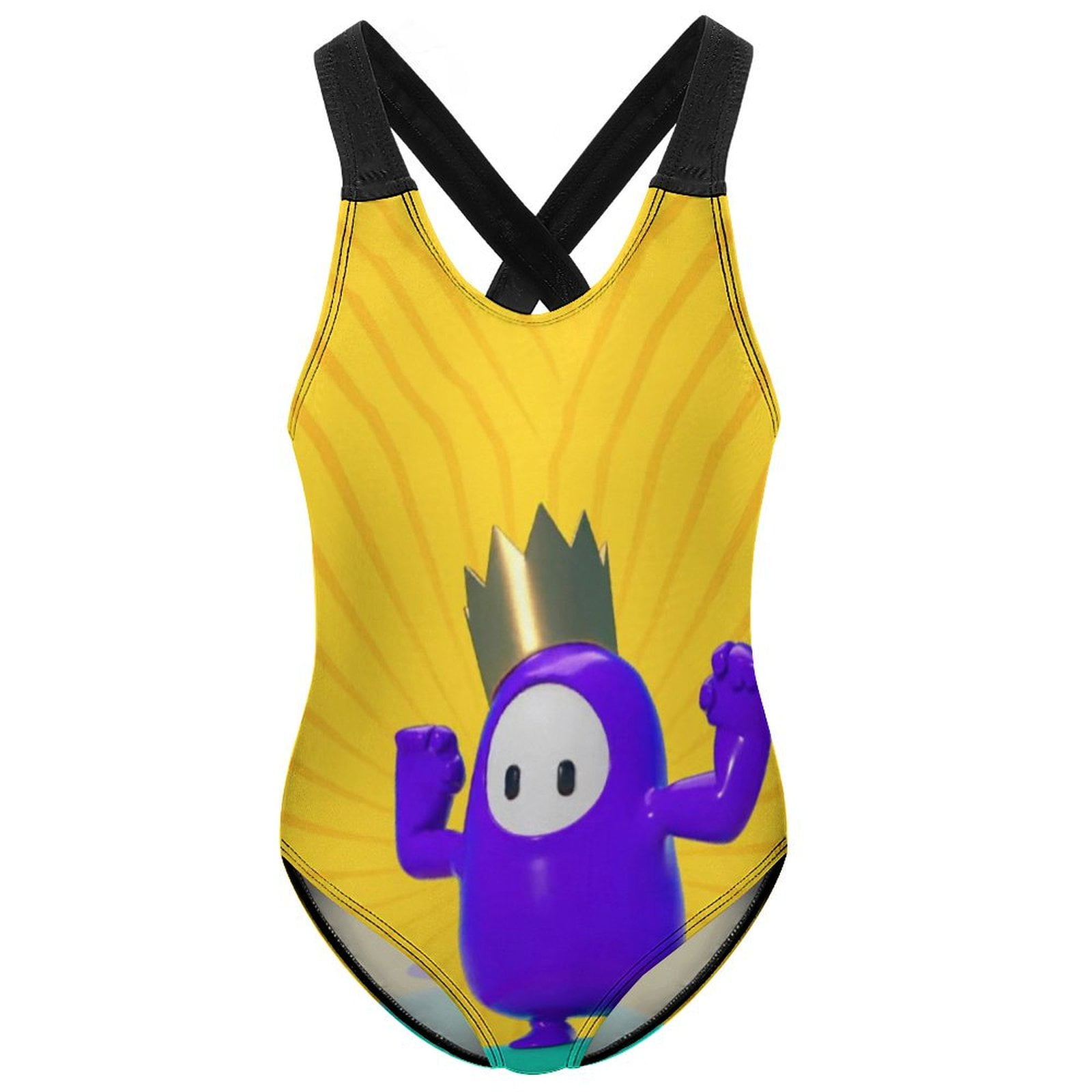 Girls Fall Guy One Piece Swimsuits Bathing Suits Cross Back Swimwear ...