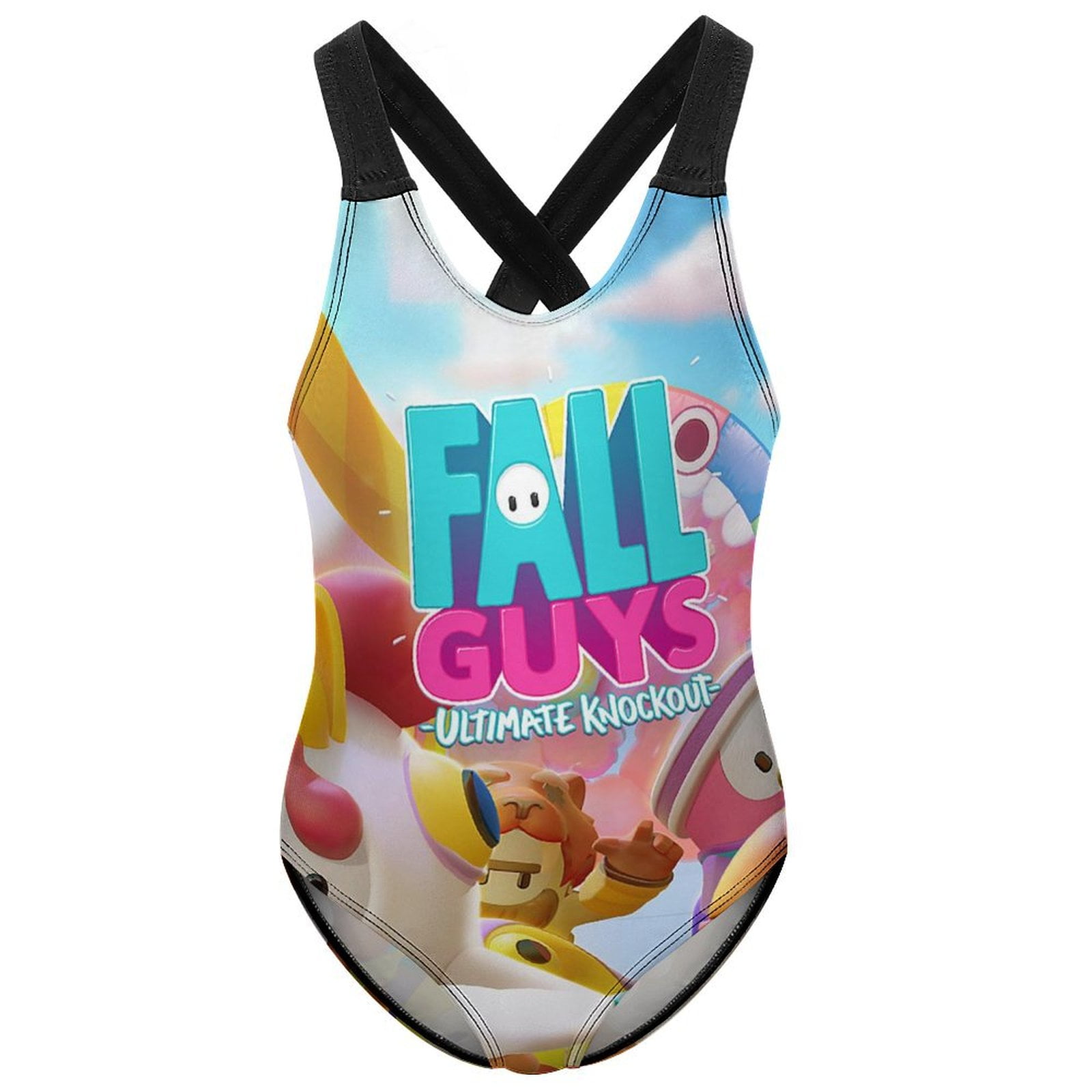 Girls Fall Guy One Piece Swimsuits Bathing Suits Cross Back Swimwear ...
