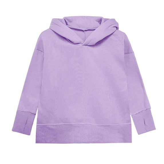 Girls Fall Winter Hooded Sweatshirt Long Sleeve & Side Slit Design ...