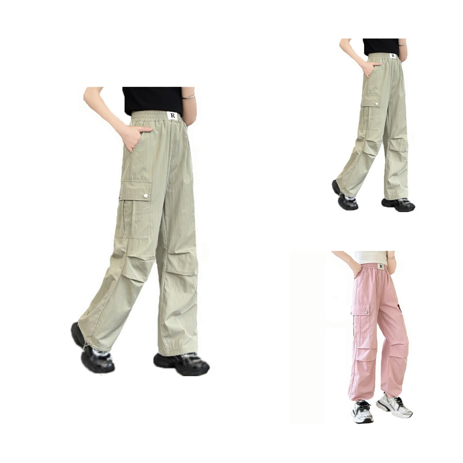 Girls' Fashion Girls Pants Girls Fashion With Pockets Cargo Pants Solid ...