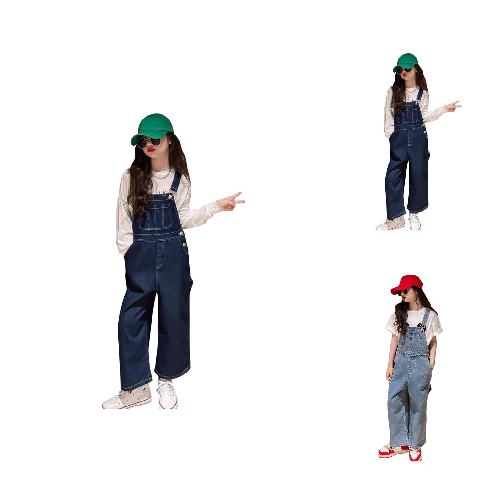 Girls' Fashion Pants Girls Girls Denim Denim Jumpsuit Wide Leg Jeans ...