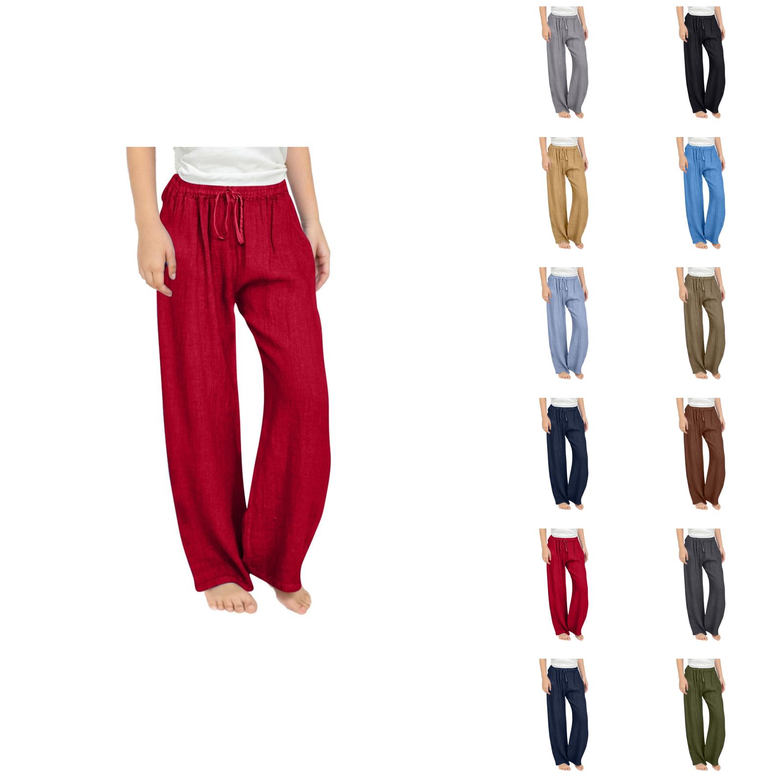 Girls' Fashion Pants for Girls Girls Casual Linen Pants Lightweight ...
