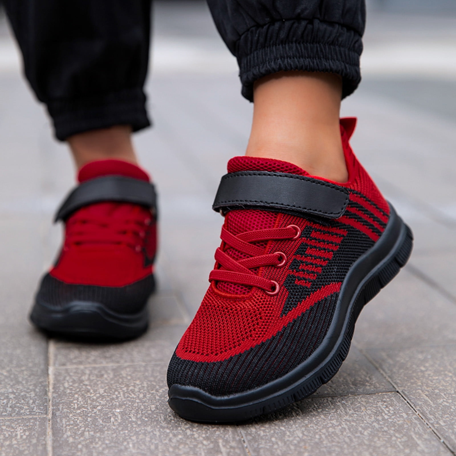 Girls Fashion Sports Shoes Lightweight Mesh Upper with Thick Flat ...