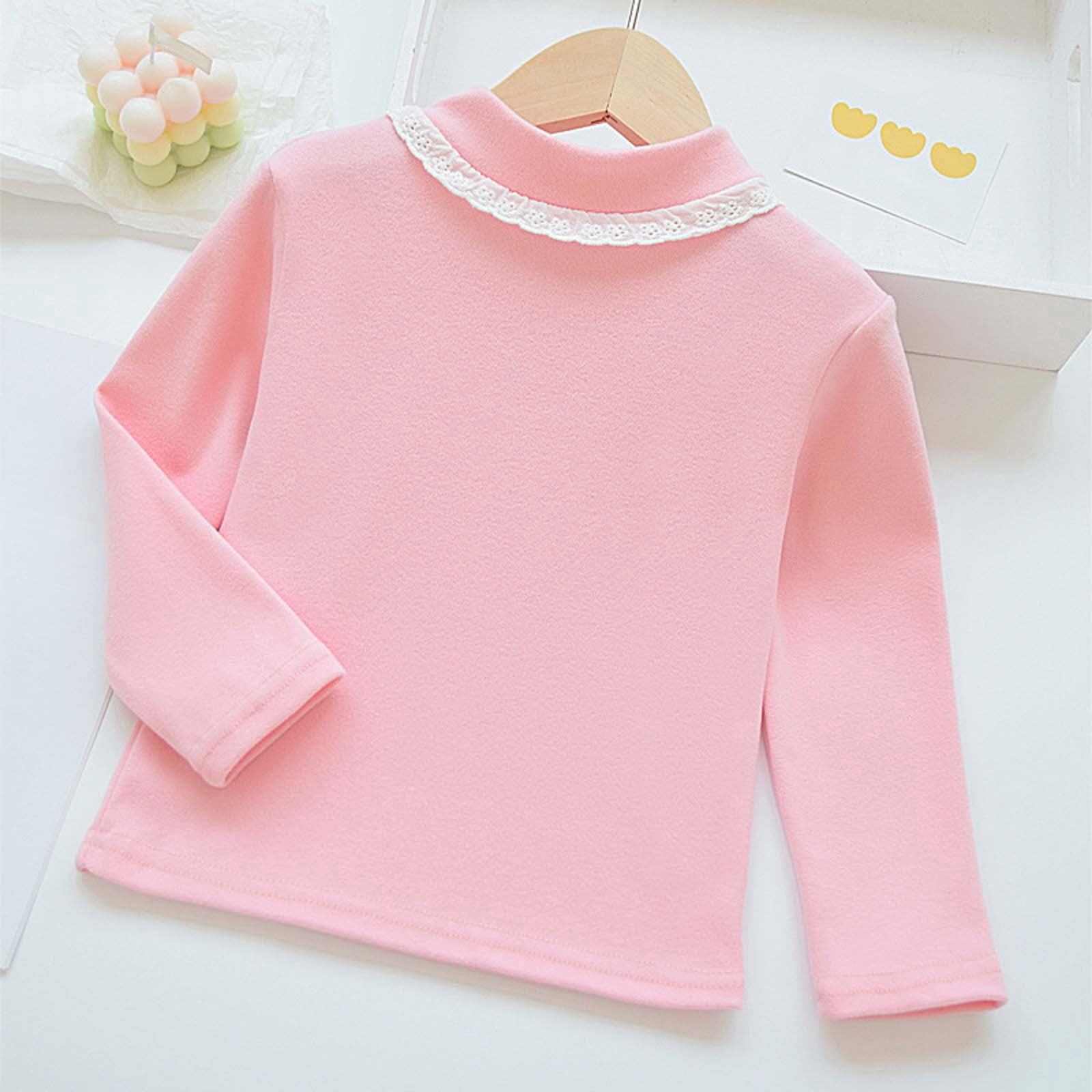 Girls Fashion Tops Girls Thermal Shirt Pink Long Sleeve Tshirts Girls ...