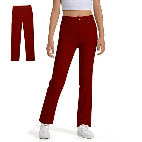 Girls' Fashion Pants Slacks Comfortable School Uniform Trousers 11-12 ...