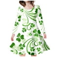 Girls' Festive Long Sleeve Dress，St. Patrick's Day Printed Party Dress ...