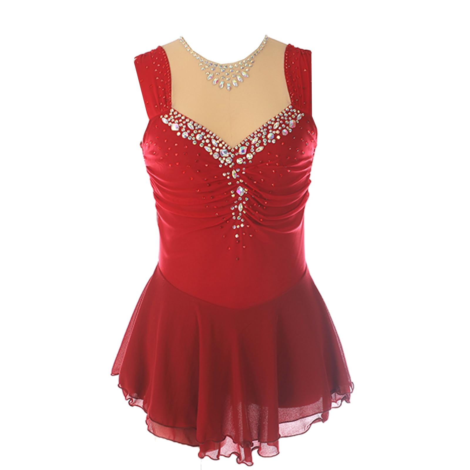 Girls' Figure Skating Dress. Sleeveless, rhinestone. For ballet dance ...
