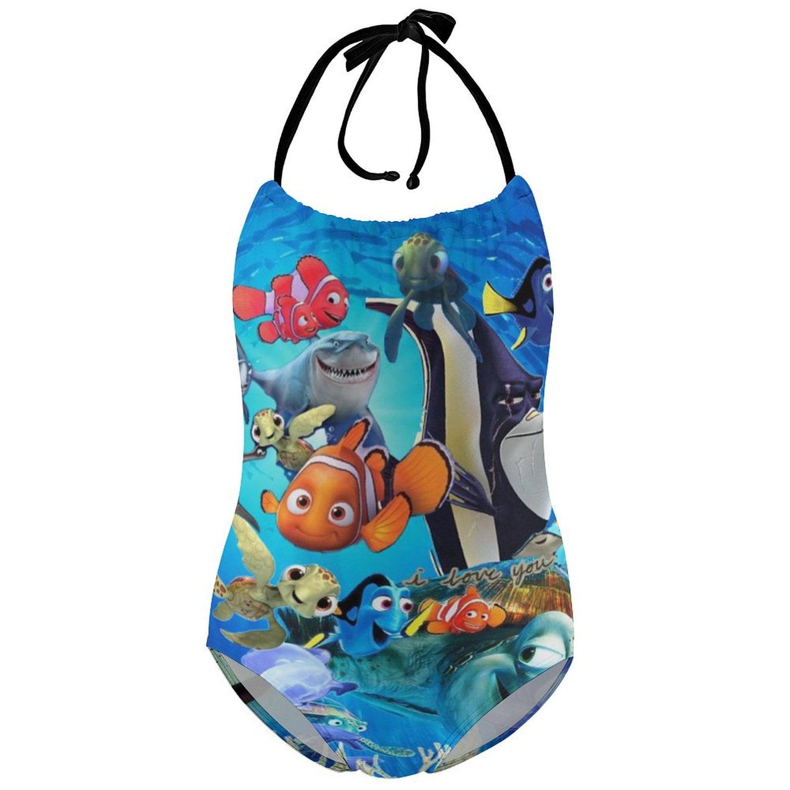 Girls Finding Nemo Bathing Suit One Piece Halter Neck Strap Swimwear ...