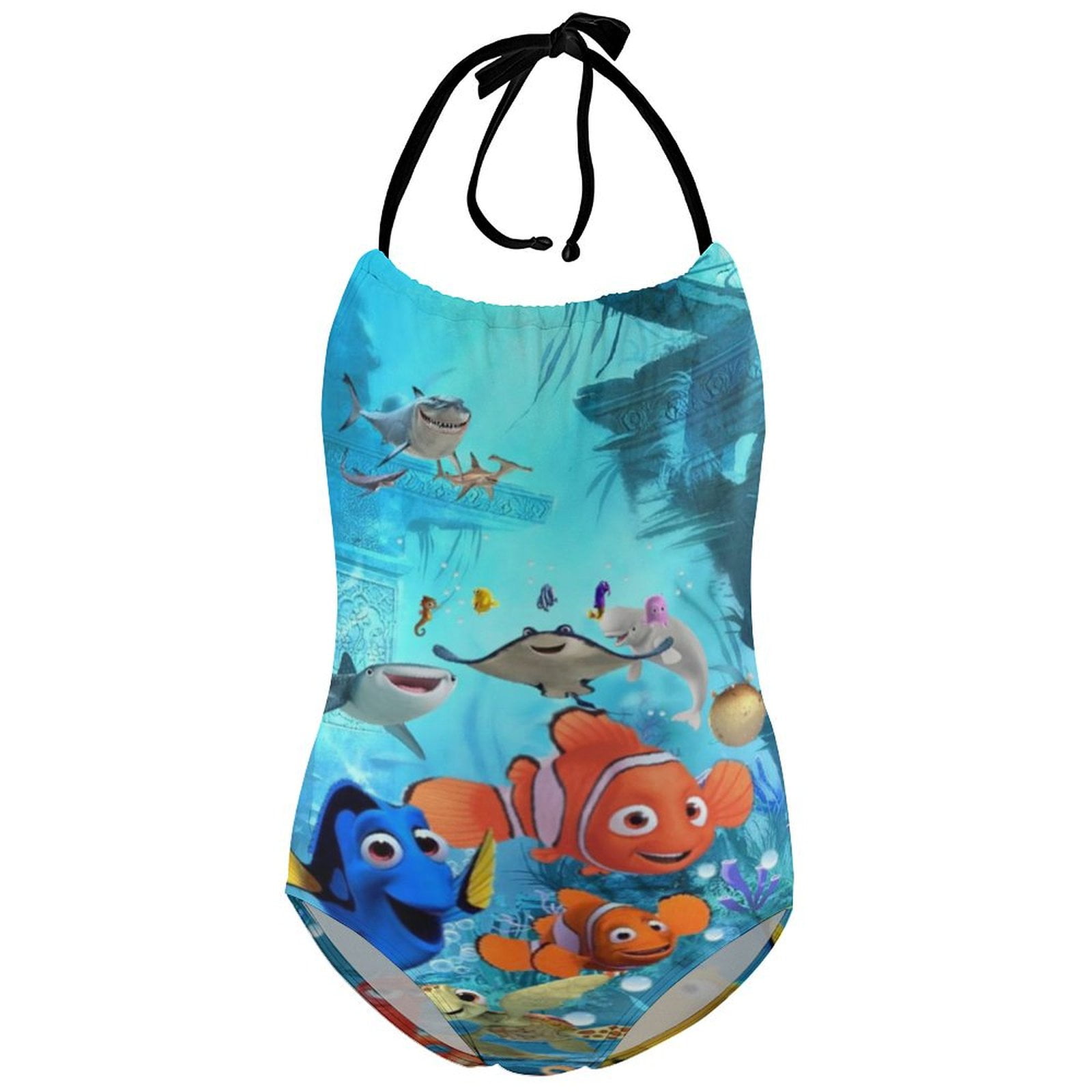 Girls Finding Nemo Bathing Suit One Piece Halter Neck Strap Swimwear ...