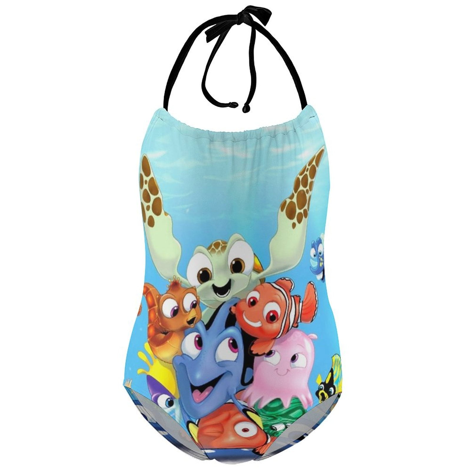 Girls Finding Nemo Bathing Suit One Piece Halter Neck Strap Swimwear ...
