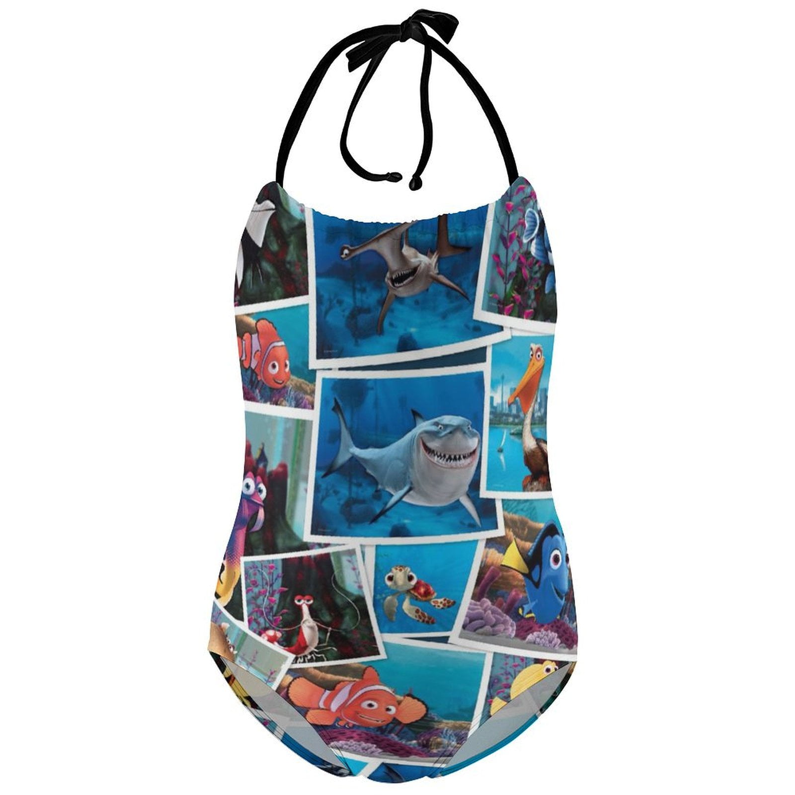 Girls Finding Nemo Bathing Suit One Piece Halter Neck Strap Swimwear ...