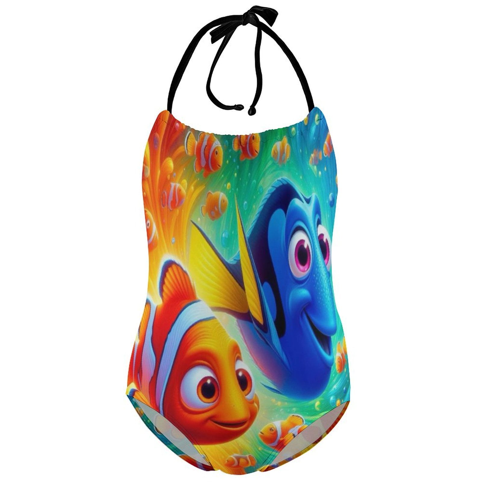 Girls Finding Nemo Bathing Suit One Piece Halter Neck Strap Swimwear ...
