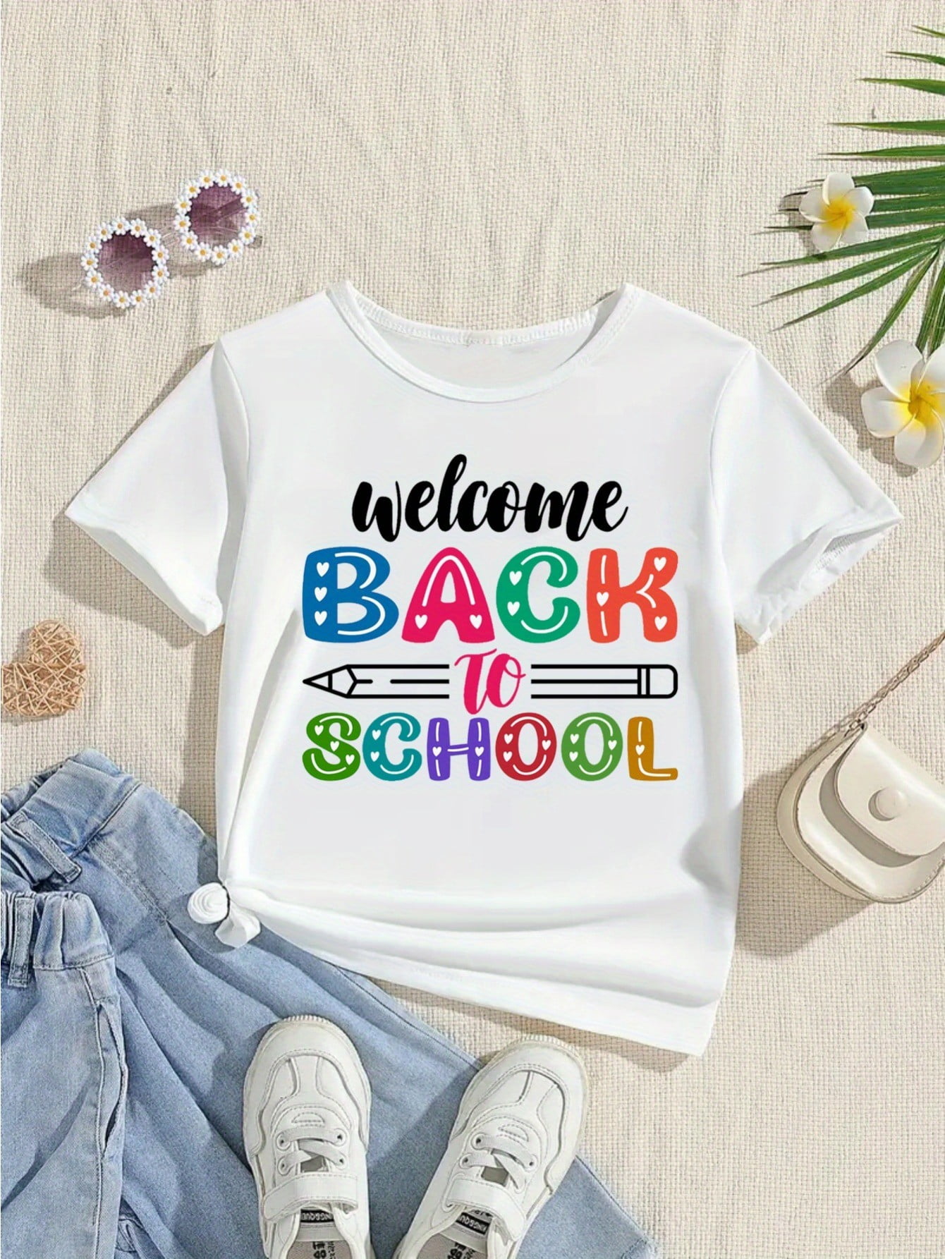 Girls' First Day of School outfit - Welcome Back to School Graphic Tee ...