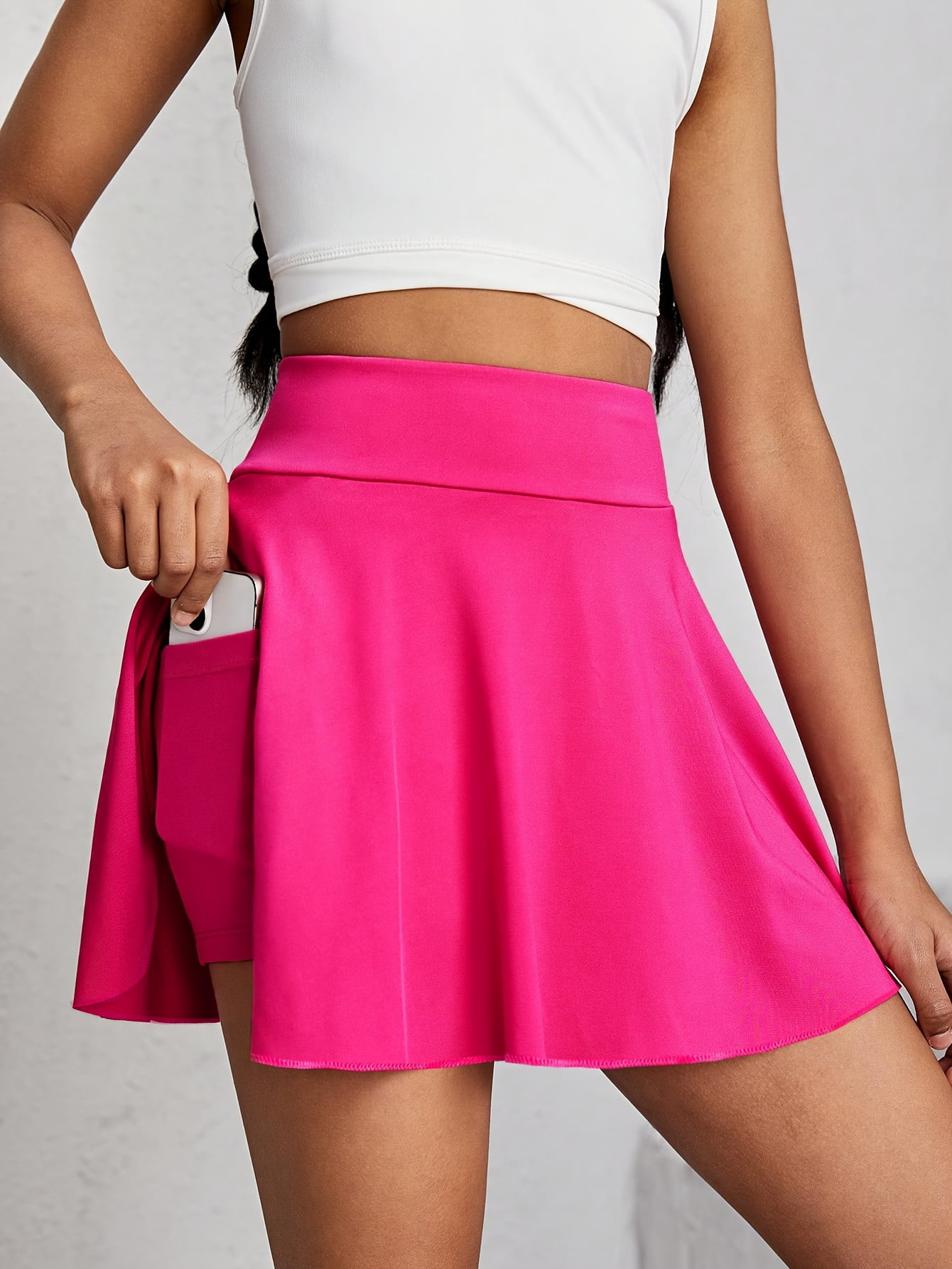 Girls Fit & Sporty Solid Colored Active Skorts For Exercise & Tennis ...