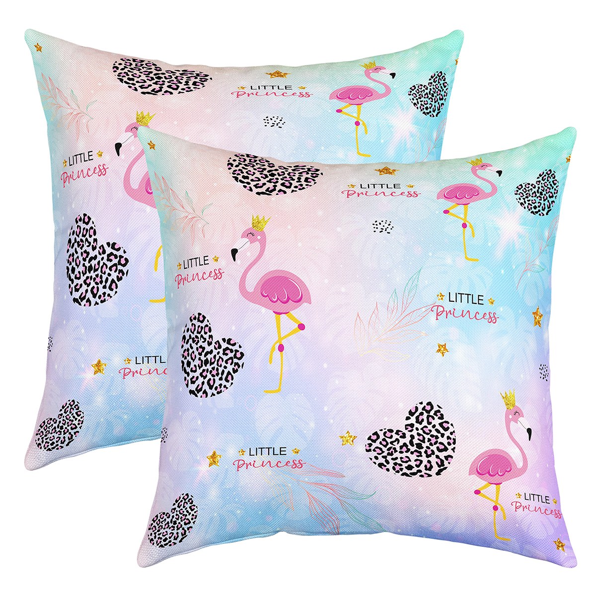 Girls Flamingo Pillow Covers 18x18 inch set of 2,Pink Flamingo Cushion ...