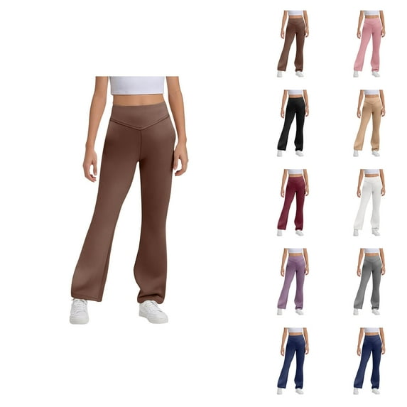 Girls Flare Leggings 2025 Fashion High Waisted Bootcut Bell Bottoms ...
