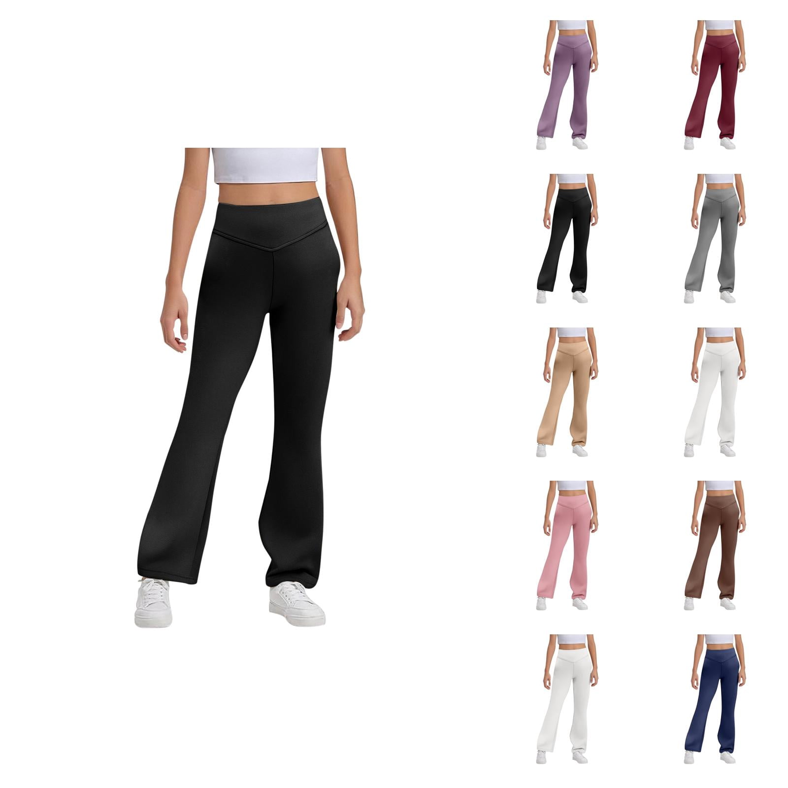 Girls Flare Leggings 2026 Trendy High Waisted Bootcut Bell Bottoms ...