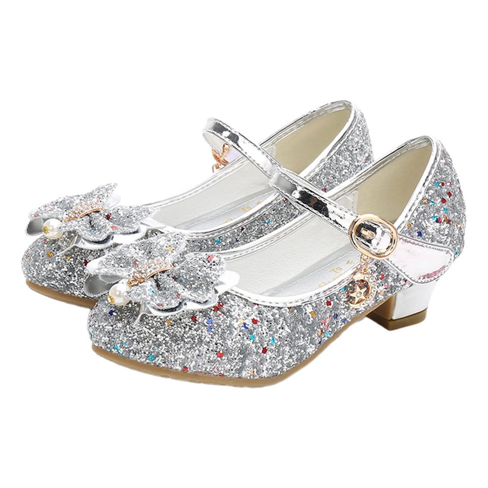 Girls Flats Sparkle Party Mary Jane Princess Dress Shoes Wedding Party ...