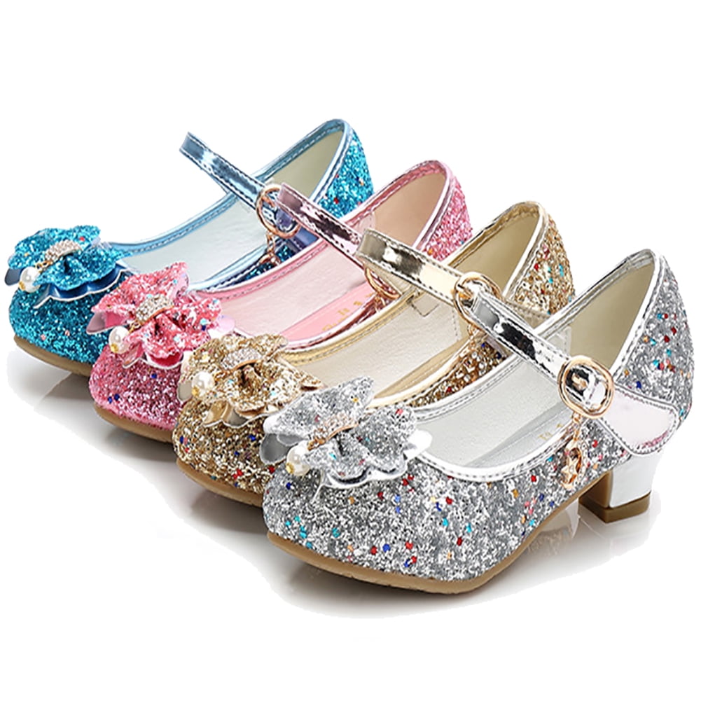 Girls Flats Sparkle Party Mary Jane Princess Dress Shoes Wedding Party ...