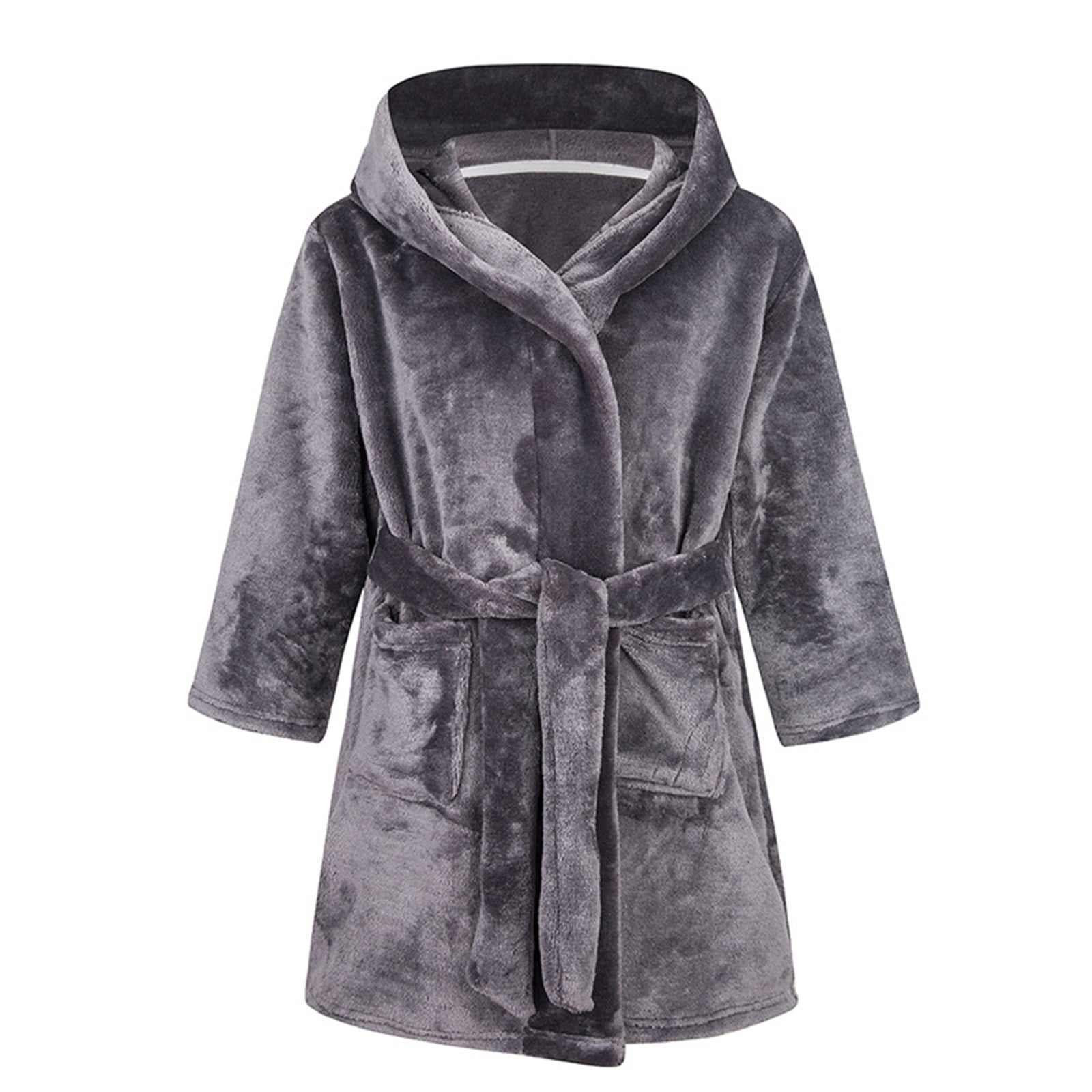 Girls Fleece Hooded Robes, Toddler Flannel Robe Kids Soft Fuzzy ...
